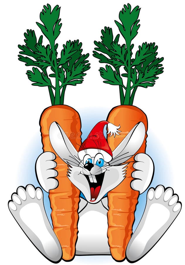 Happy Rabbit with carrot stock vector. Illustration of rabbit - 15605320
