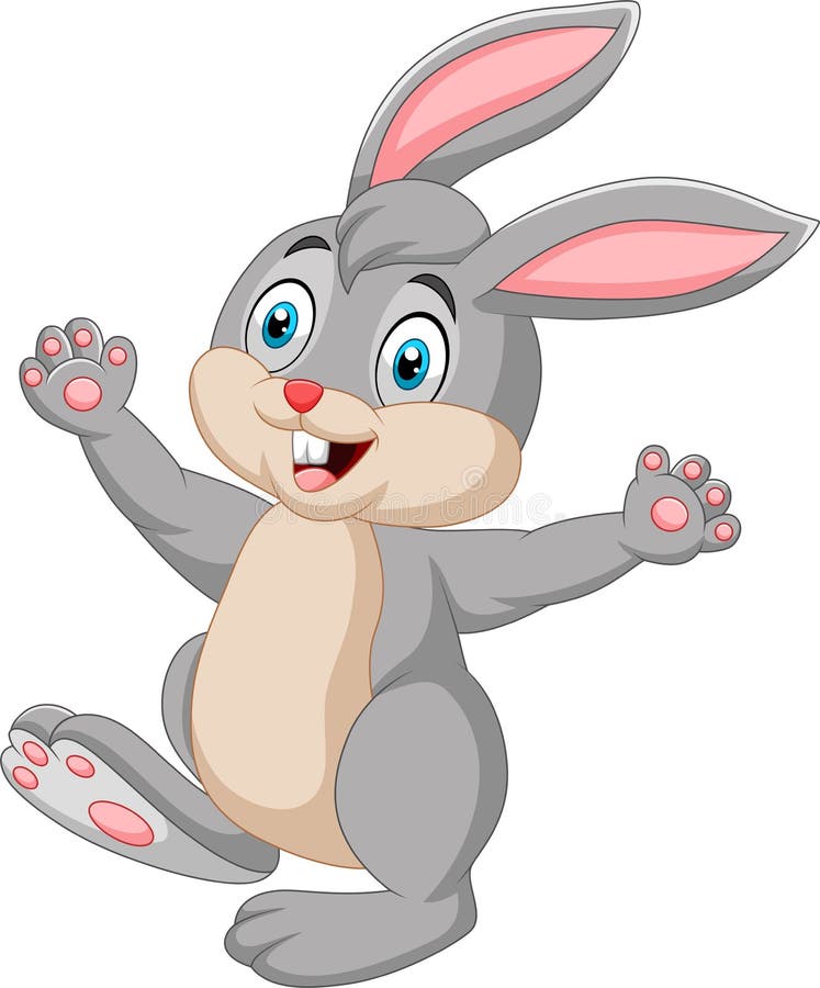 Happy rabbit cartoon stock vector. Illustration of rabbit - 45750206