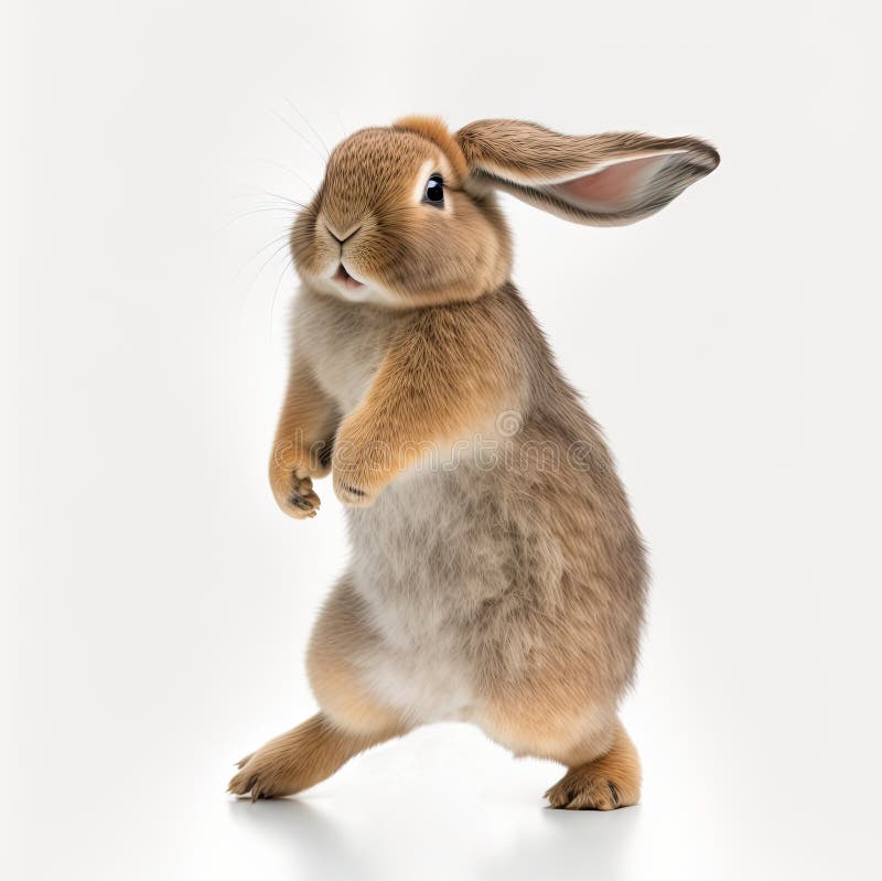 Happy Rabbit Dancing Celebrating the Internacional Dance Day Isolated ...