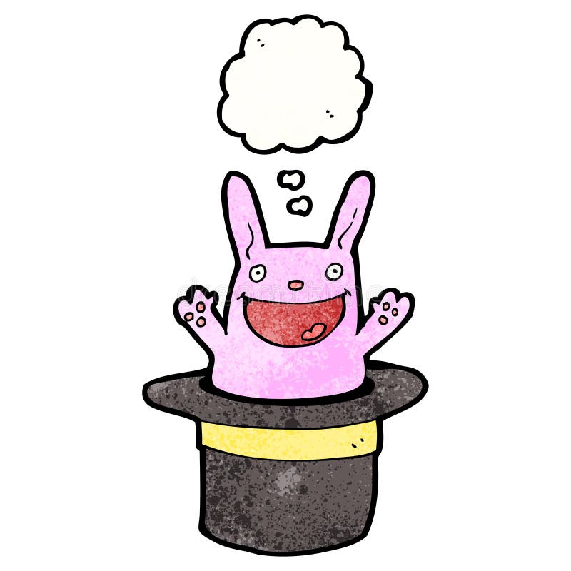 Happy rabbit in top hat stock vector. Illustration of thought - 38042914