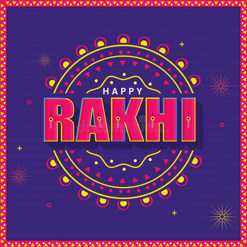Happy Rakhi Greeting Card Design with Brother and Sister. Vector Stock ...