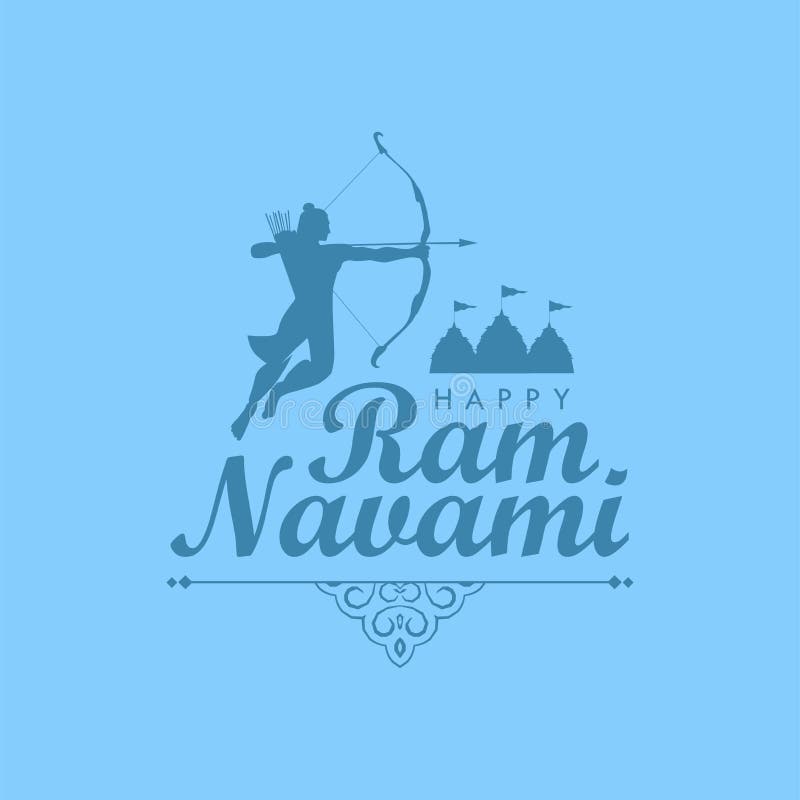 Ram Navami Poster Template on Blue Background Stock Vector ...
