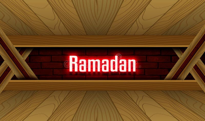 April Month Special Day. Ramadan, Neon Text Effect on Bricks Background ...