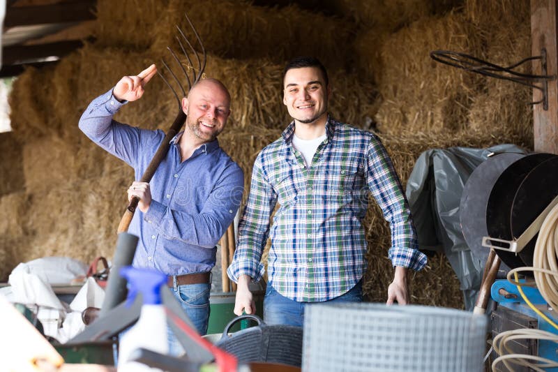 Happy ranchers at work stock photo. Image of chat, caucasian - 62550612