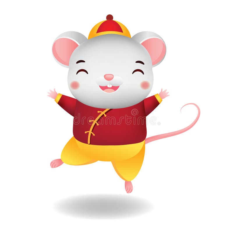 Happy Rat in Chinese Clothes. Chinese New Year 2020. Mouse Character ...