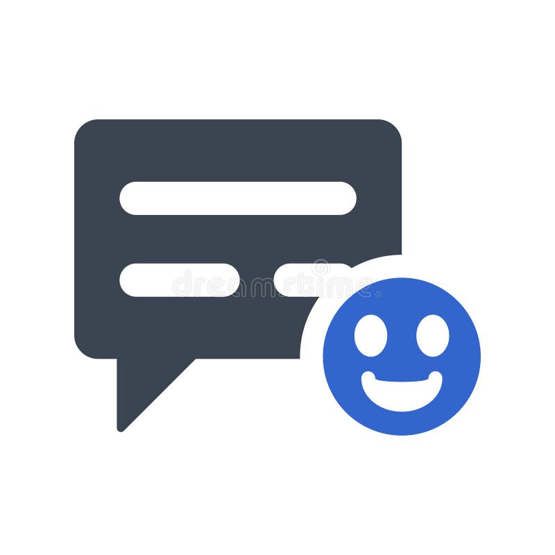 Happy Reaction on Chat Icon Stock Vector - Illustration of positive ...