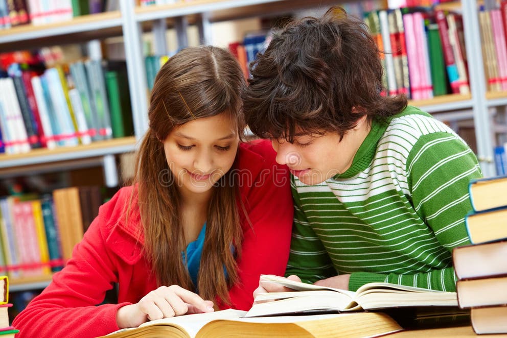 Happy readers stock image. Image of positive, girl, books - 26816903