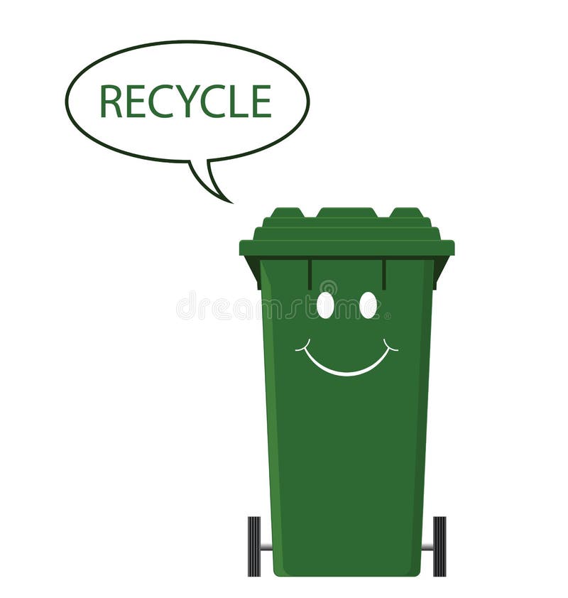 Cartoon Recycling Bin stock vector. Illustration of environmental ...