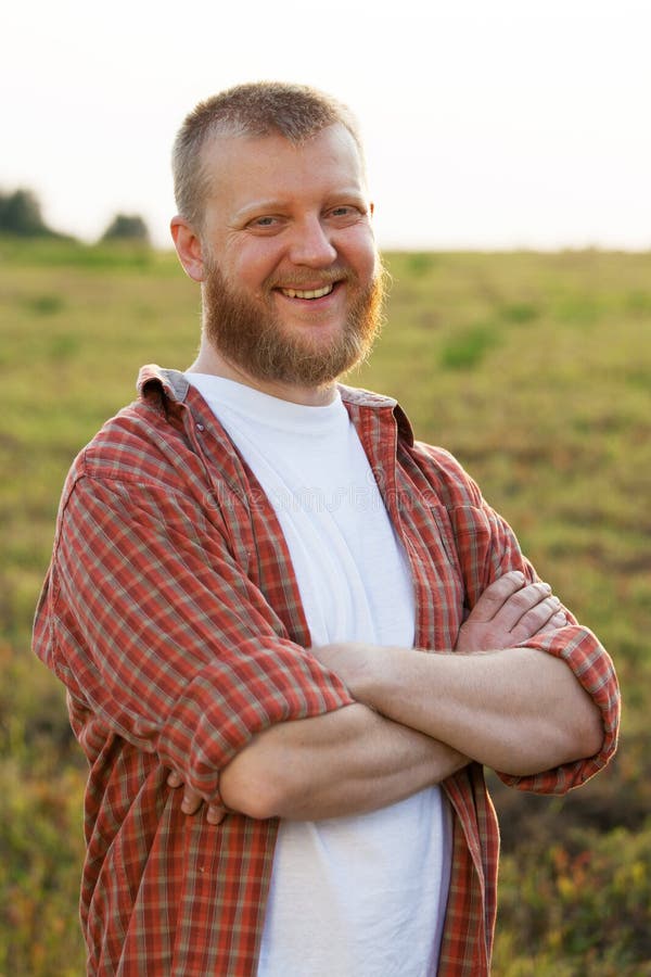Happy Red-bearded Man in a Shirt Stock Image - Image of bloke, male ...