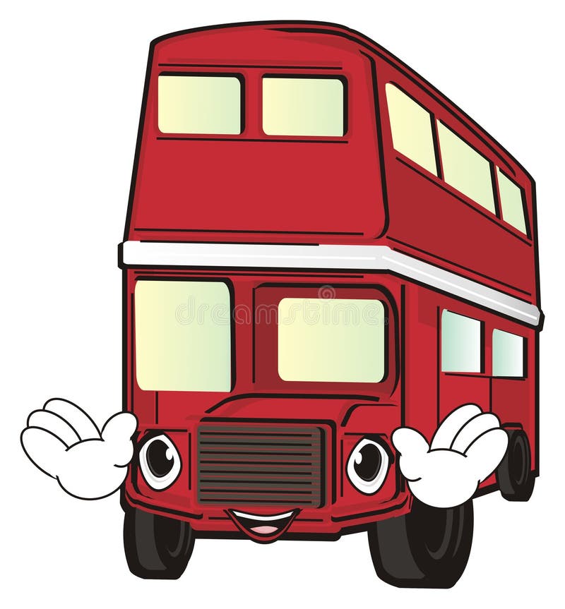 The Happy Face Bus In The City Stock Illustration - Illustration of ...