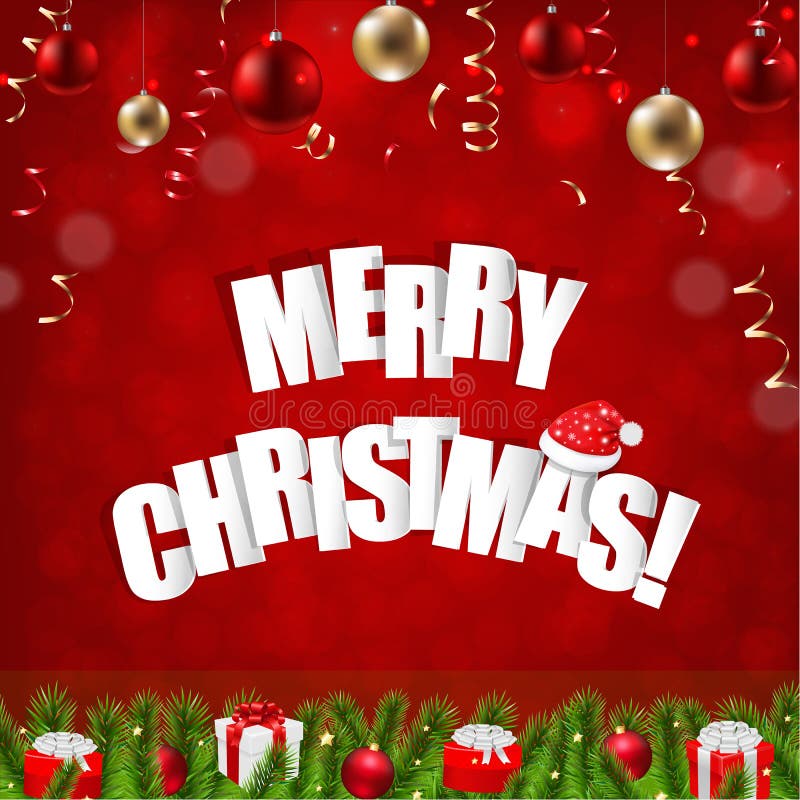 Merry Christmas Header. Vector Stock Vector - Illustration of tree ...