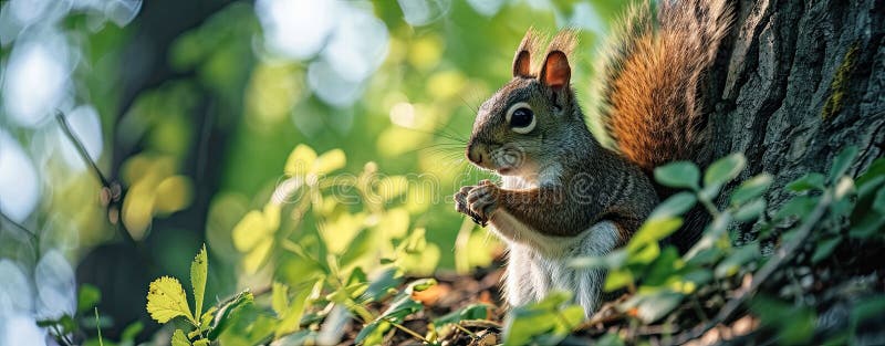 Happy Red Squirrel in Park during Summer Stock Photo - Image of rodent ...