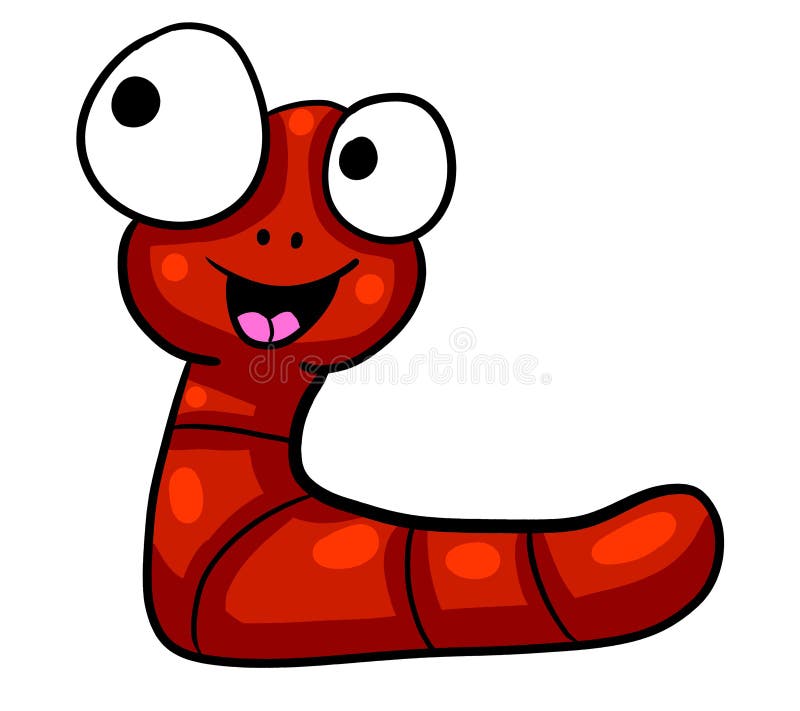 Happy Red Worm stock illustration. Illustration of drawn - 111499661