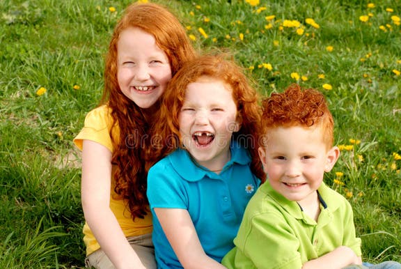 Happy redhead children stock image. Image of siblings - 13148561