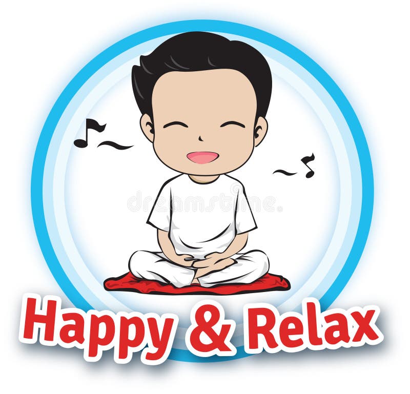 Happy & Relax stock illustration. Illustration of meditate - 55098871