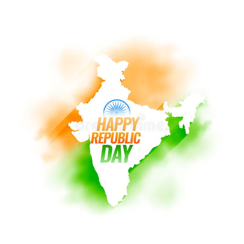 Happy Republic Day Celebration Background with Indian Map Stock ...