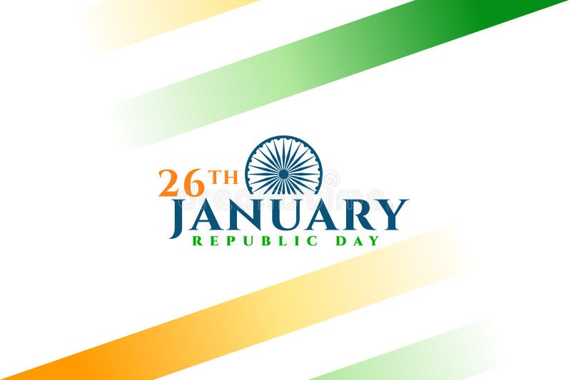 Happy Republic Day 26th January Background with Tricolor Stripe Stock ...
