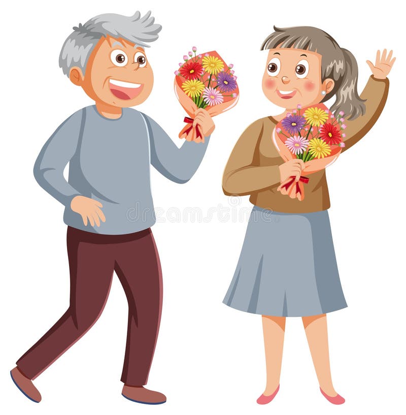 Happy Retired Couple Character Stock Vector - Illustration of clipart ...