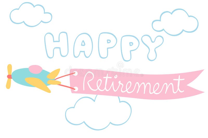 Happy retirement card stock vector. Illustration of cute - 363564535