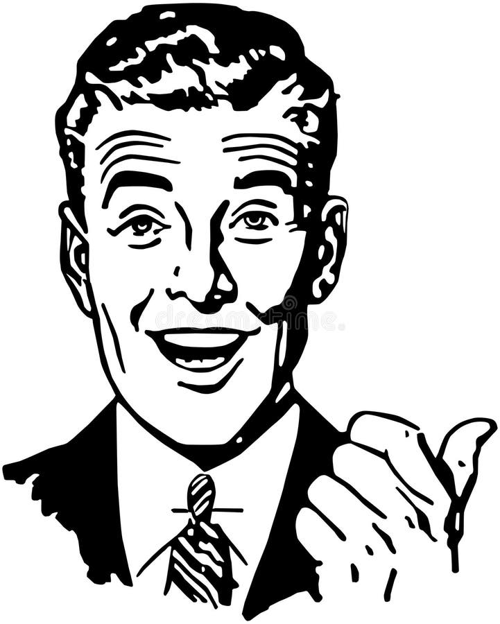 Happy Retro Guy stock vector. Illustration of intelligent - 42097135