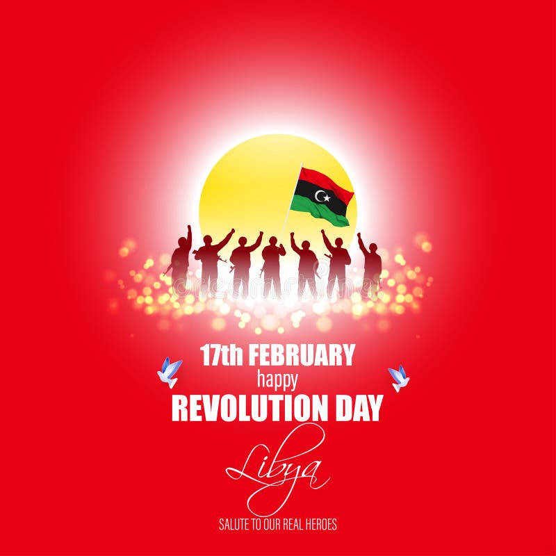 Happy Revolution Day Libya Vector Illustration Stock Vector ...