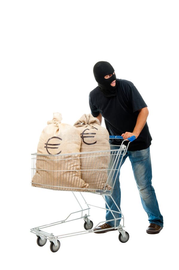 Robber in a Mask Carries Bag with Money Stock Image - Image of burglary ...