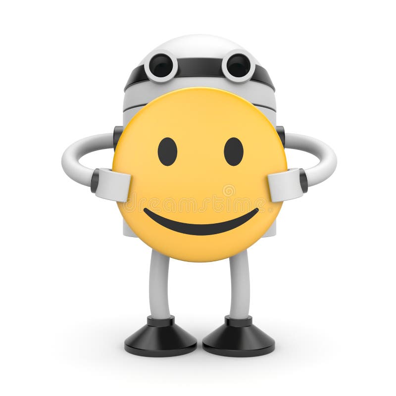Happy robot stock illustration. Illustration of android - 23180075