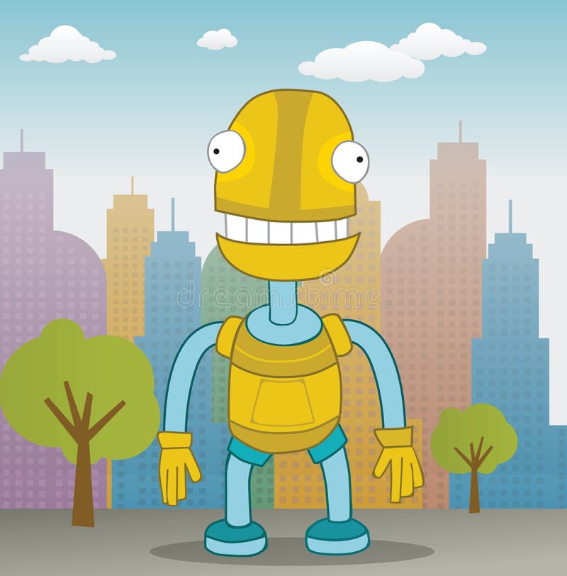 Happy Robot stock vector. Illustration of machinery, future - 27835908