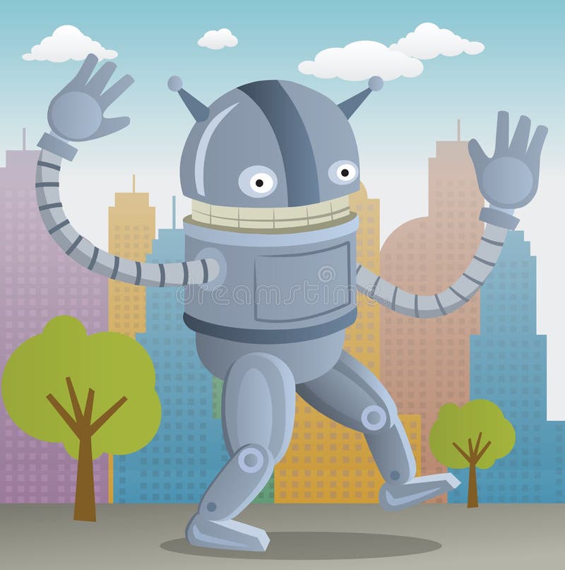Happy Robot stock vector. Illustration of robot, android - 17825974