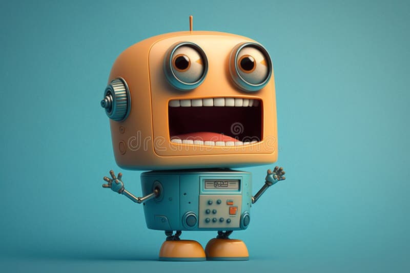 Happy Robot Emoji stock illustration. Illustration of flat - 273067305
