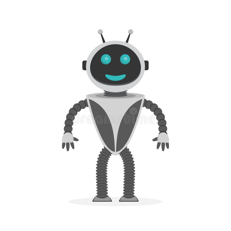 Happy Robot Isolated. Vector Illustration. Stock Illustration ...
