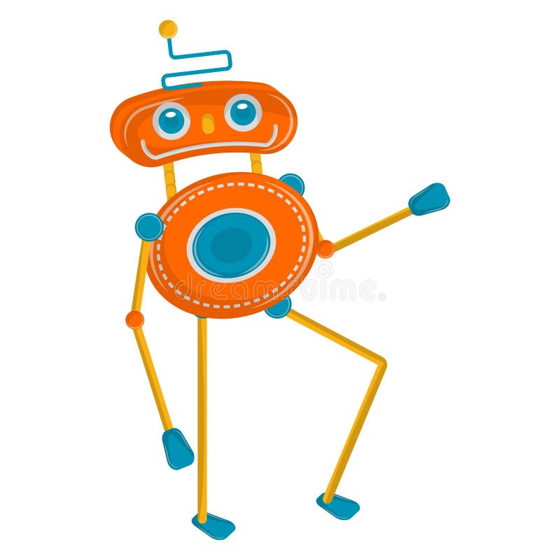 Happy robot toy stock vector. Illustration of style - 158898427