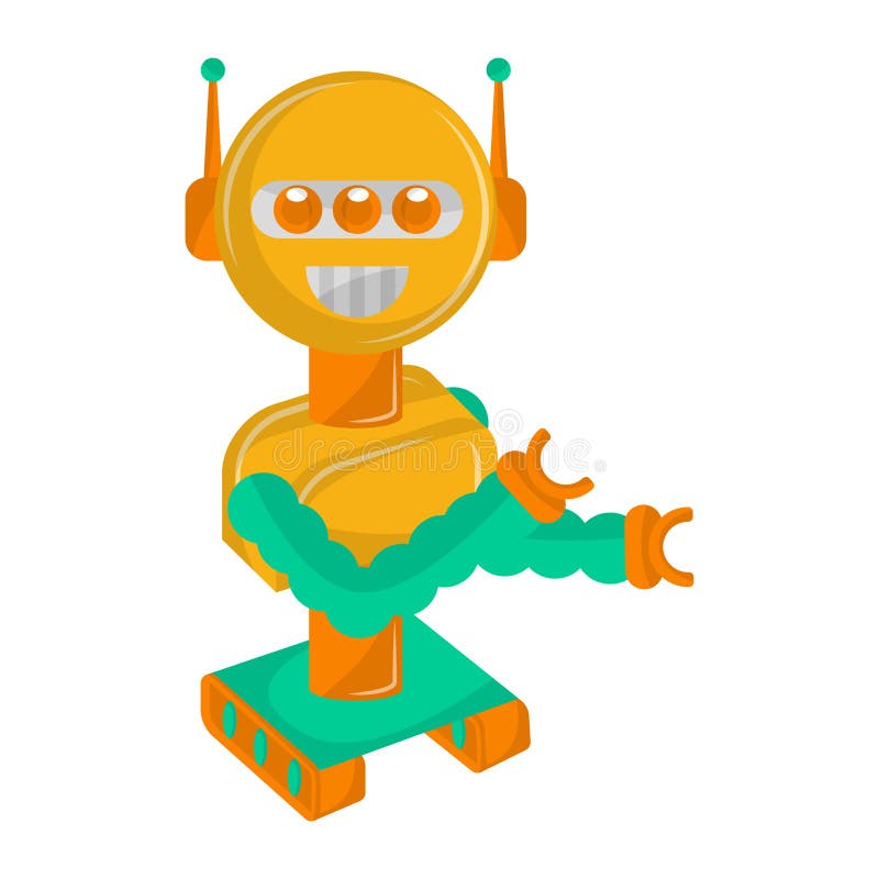 Happy robot toy stock vector. Illustration of vintage - 158898311