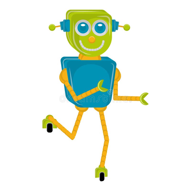 Happy robot toy stock vector. Illustration of antique - 158898393