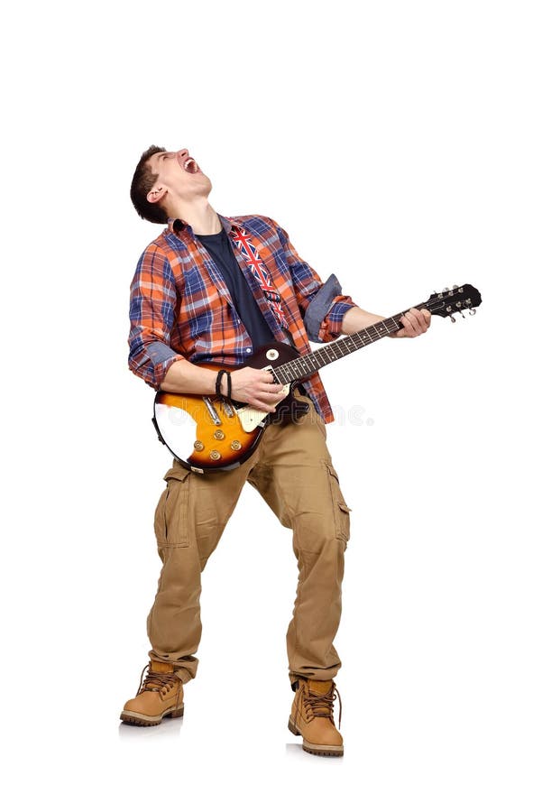 Happy rocker musician stock photo. Image of expression - 64192704