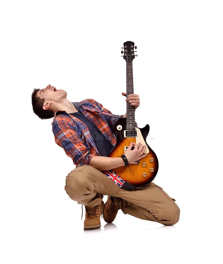 Happy Old Rocker Sing Along Rock Music Playing in Headphones Making ...