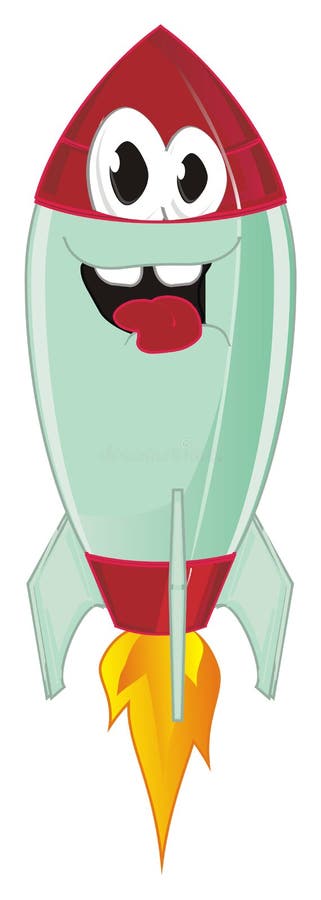 Happy boy with rocket stock illustration. Illustration of girl - 53260711