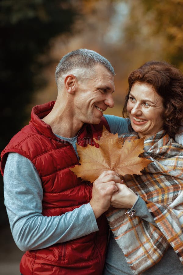 Happy Romantic Boyfriend and Girlfriend in Park Stock Photo - Image of ...
