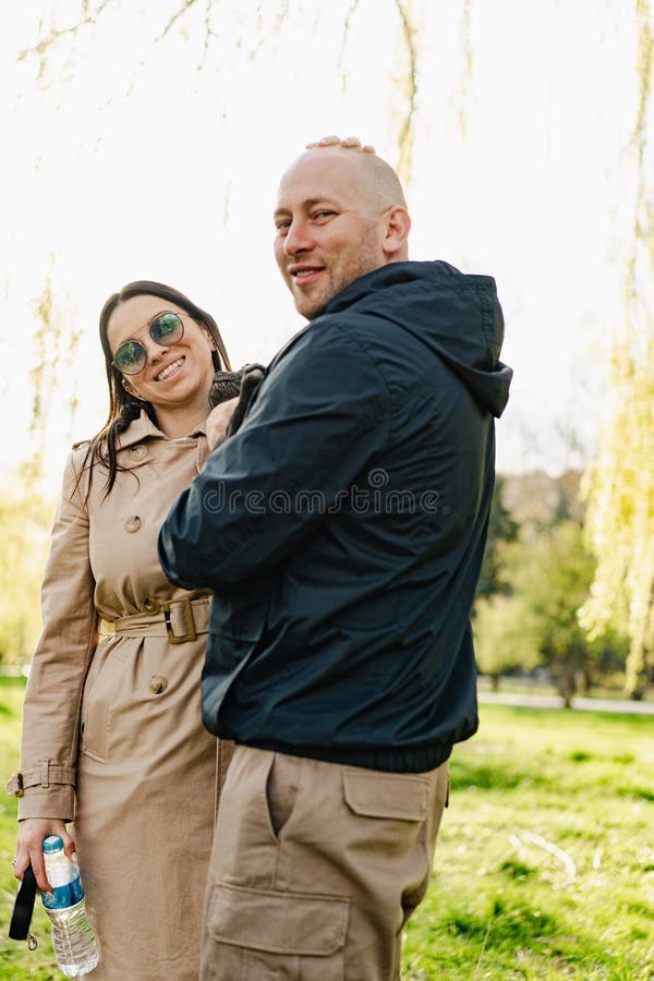 Happy Romantic Couple Enjoying a Walk in the Park Stock Photo - Image ...