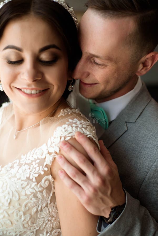 Happy Romantic Young Couple Celebrating Their Marriage. Stock Image ...
