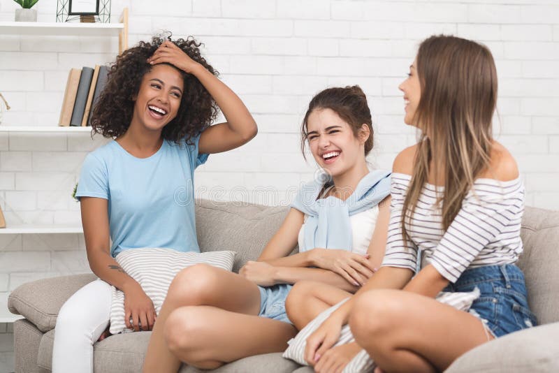 Two Roommates Having Much Fun in the Morning Stock Photo - Image of ...