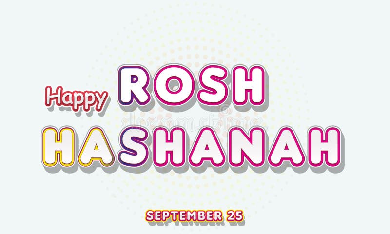 Happy Rosh Hashanah, September 25. Calendar of September Text Effect ...