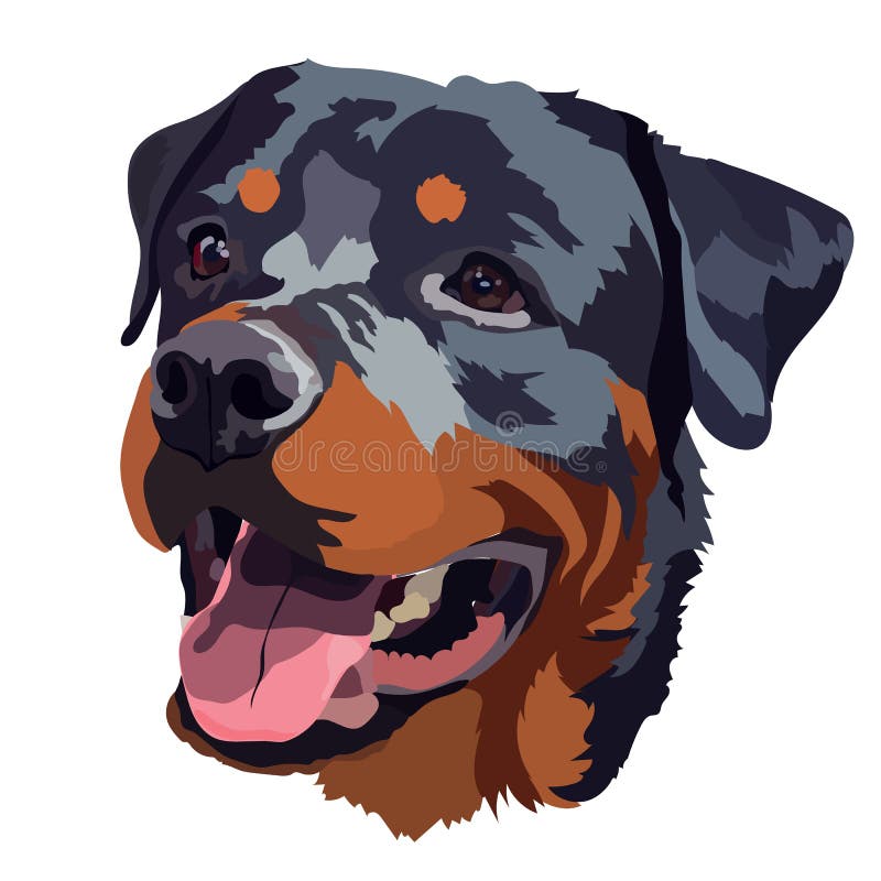 Rottweiler Face Shape in Fire on Black Background. Generative AI Stock ...