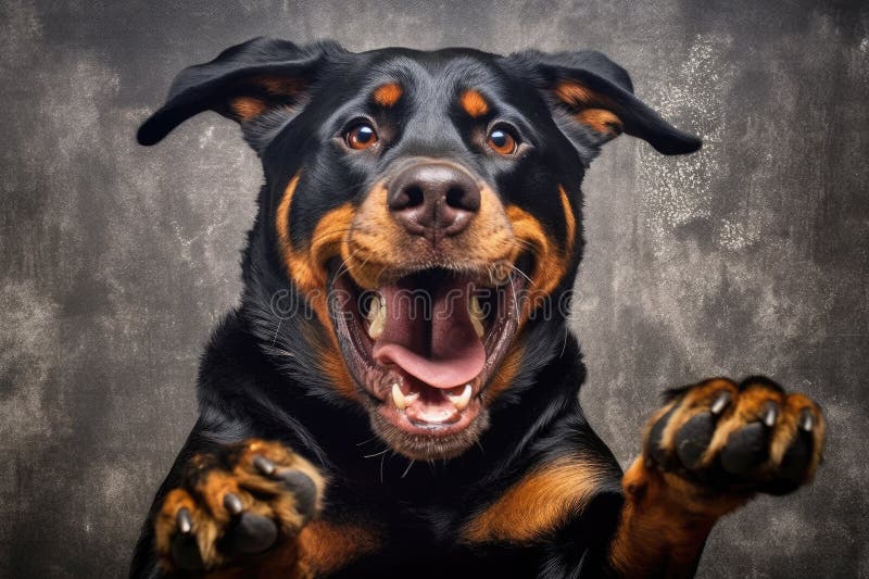 Happy Rottweiler stock illustration. Illustration of animal - 279066344