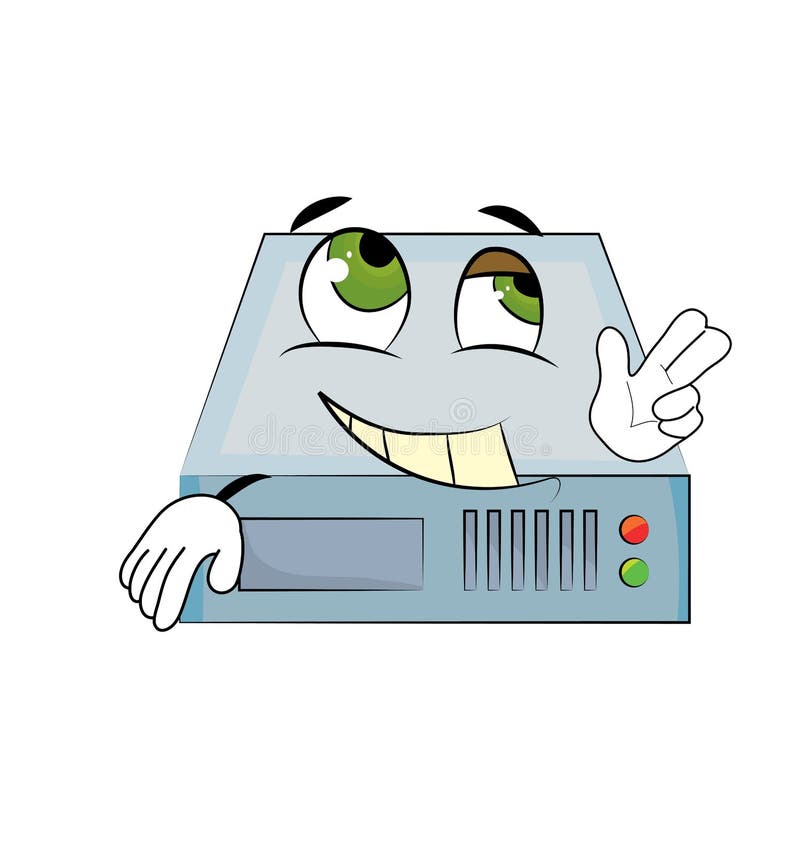 Happy Router cartoon stock illustration. Illustration of isolated ...