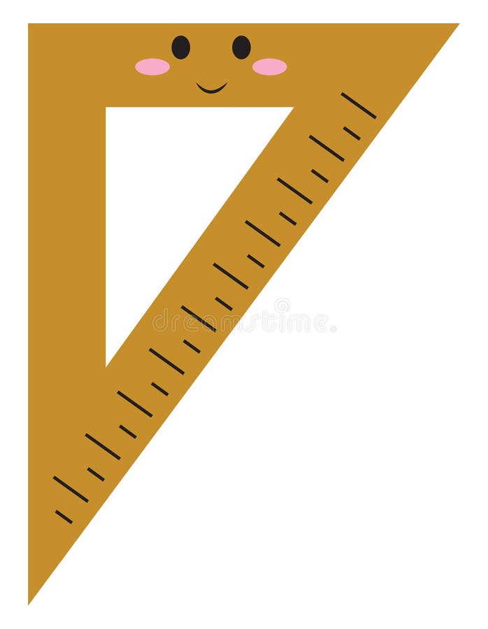 Happy Ruler Cartoon School Supplies Stock Vector - Illustration of ...