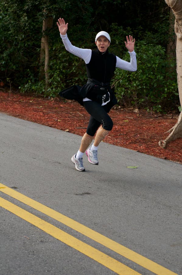 Happy Runner Finishing Race Editorial Stock Photo - Image of runners ...