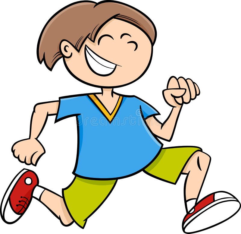 Happy running boy cartoon stock vector. Illustration of child - 51487243