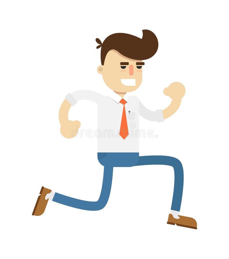 Happy Running Businessman Vector Icon Stock Vector - Illustration of ...