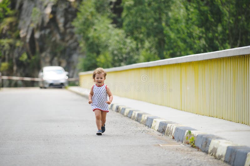 Happy Running Girl stock photo. Image of small, generation - 63105792